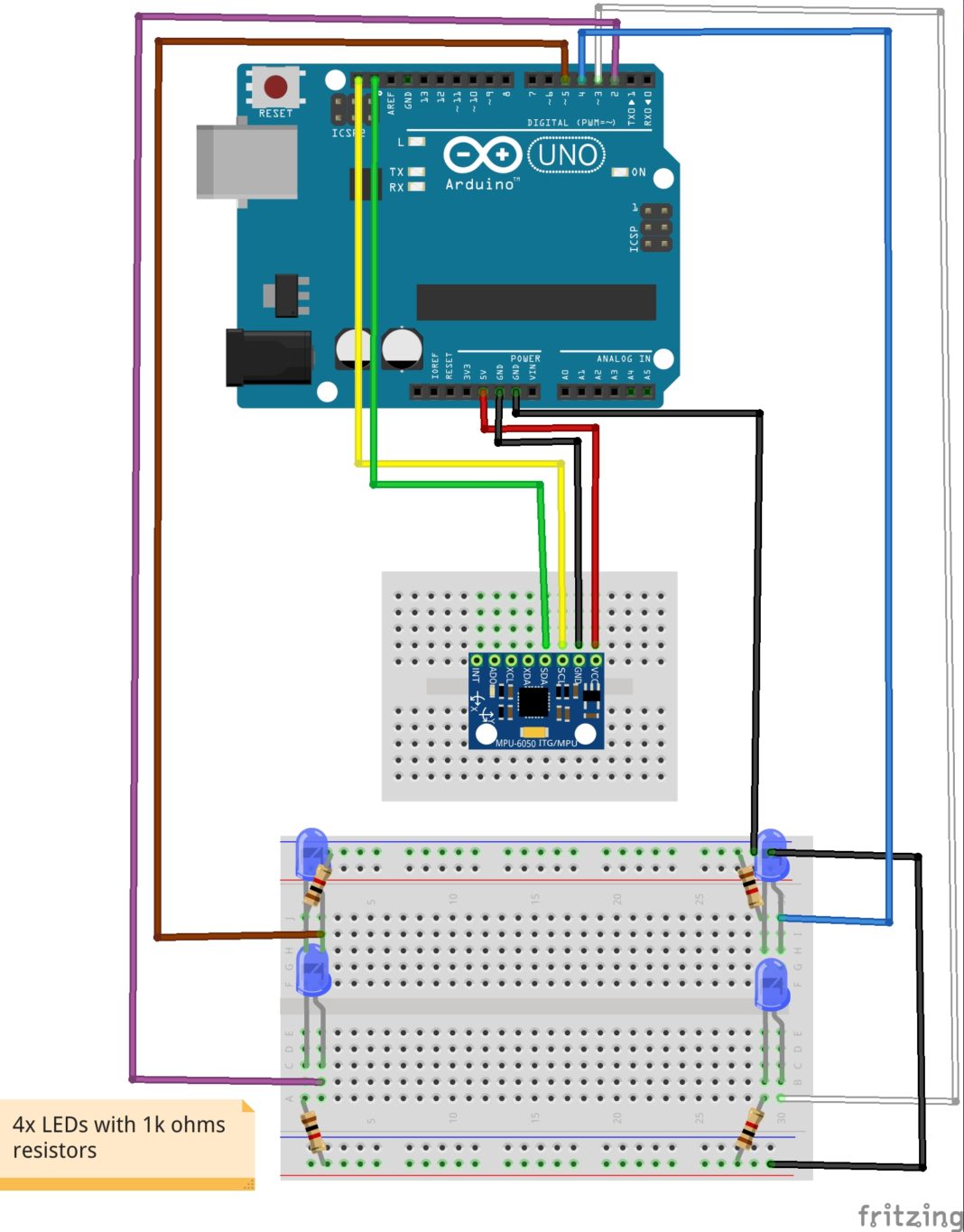 Example Application: GY-521 module (MPU-6050 breakout board) and ...