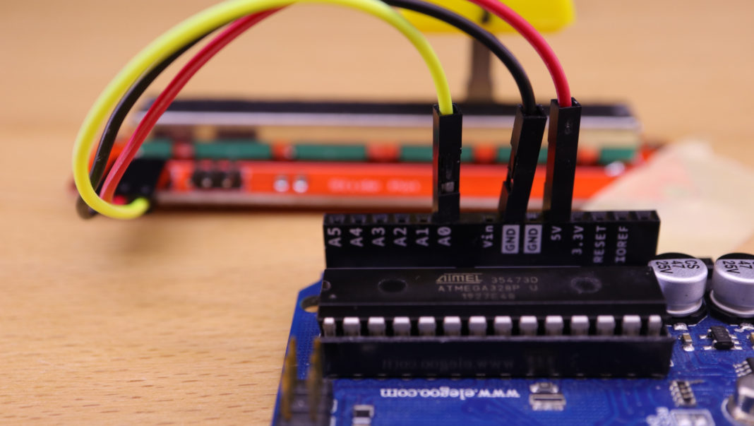 Arduino Tutorial: Slide Potentiometer (Slide Pot) controls LED strip ...