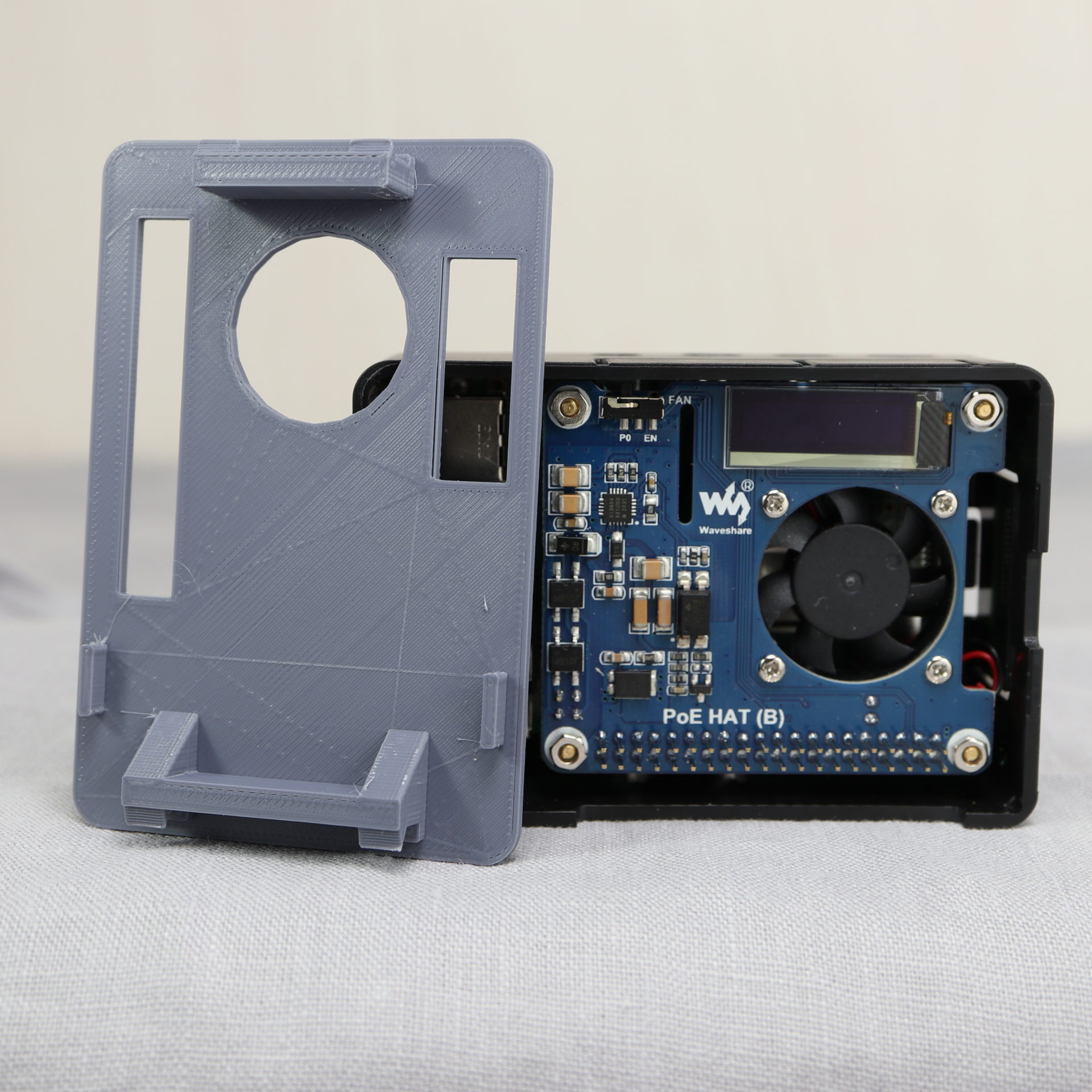 Waveshare PoE HAT (B) for Raspberry Pi + 3D-printed modification for ...
